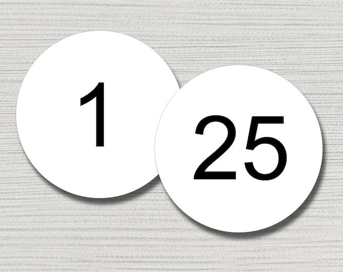 NUMBERS #1-#30 STICKERS Sequential, 1-1/2" Circle Labels Consecutive ...