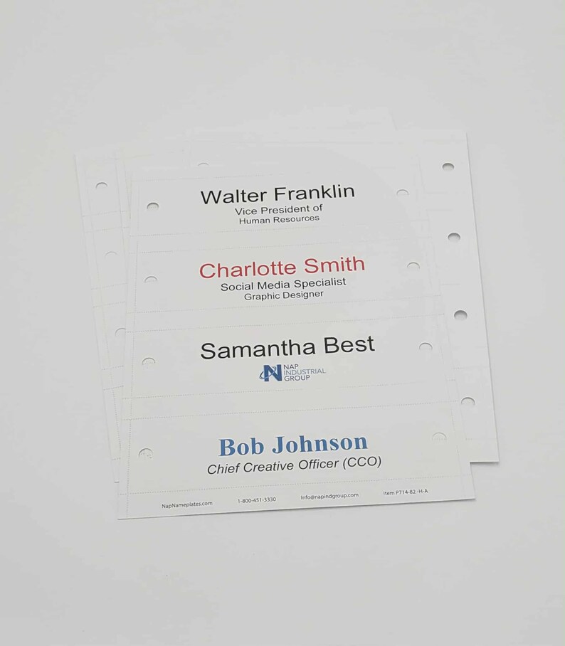 Perforated Printable Paper Name Plates for Acrylic Wall Holders - Etsy