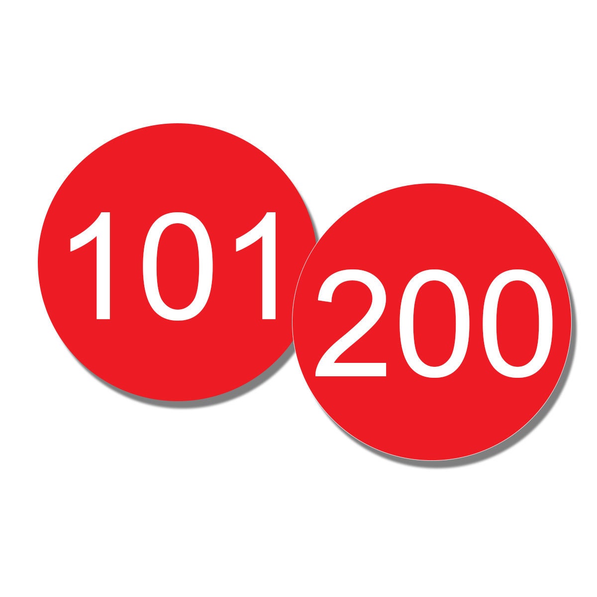 Numbered Vinyl Decal Stickers, Red, Circle - Etsy