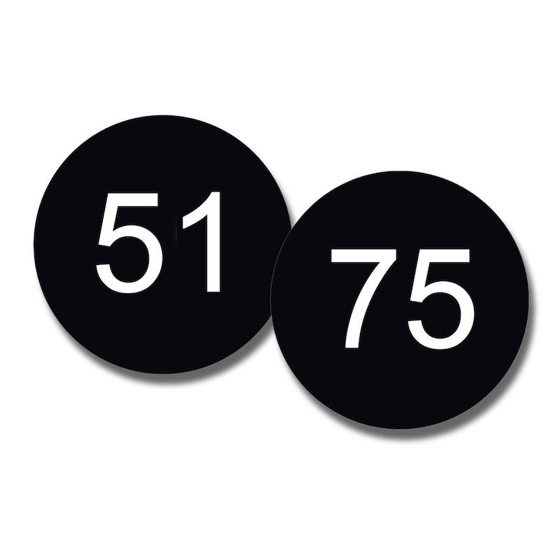 Numbered Vinyl Decal Stickers, Black, Circle - Etsy