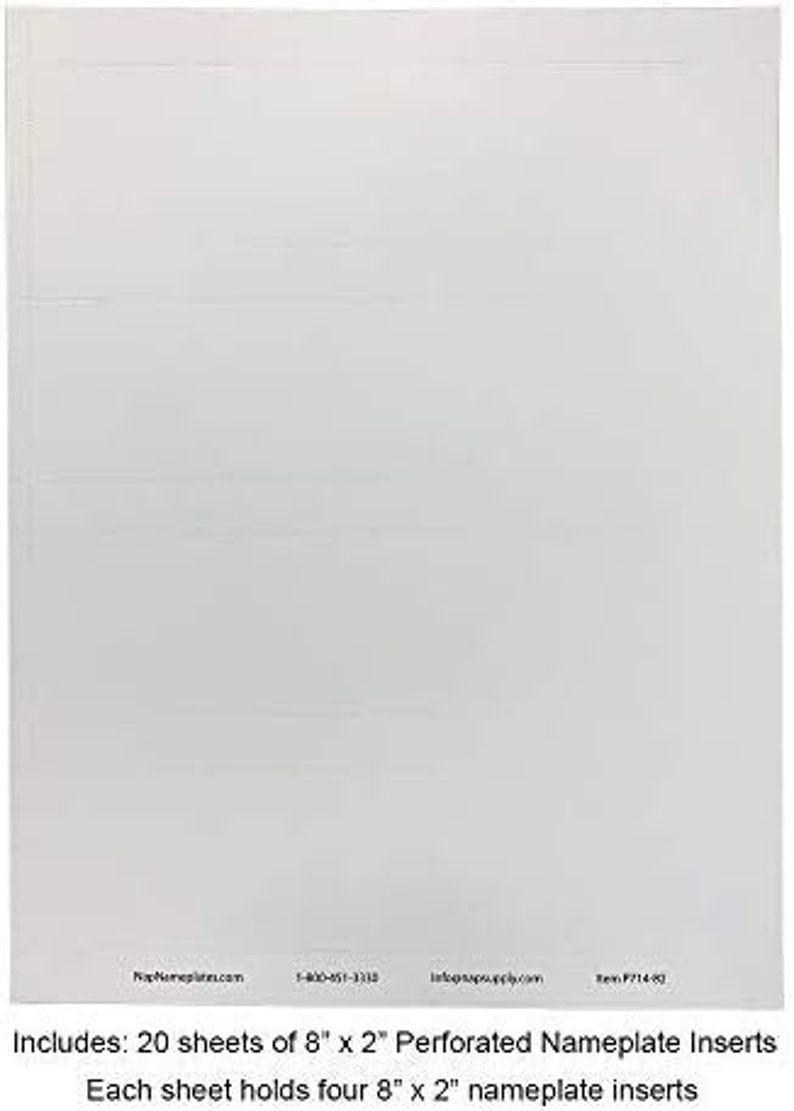 Perforated Paper Nameplate Inserts: Office Sign Paper (pack of 20) - Etsy