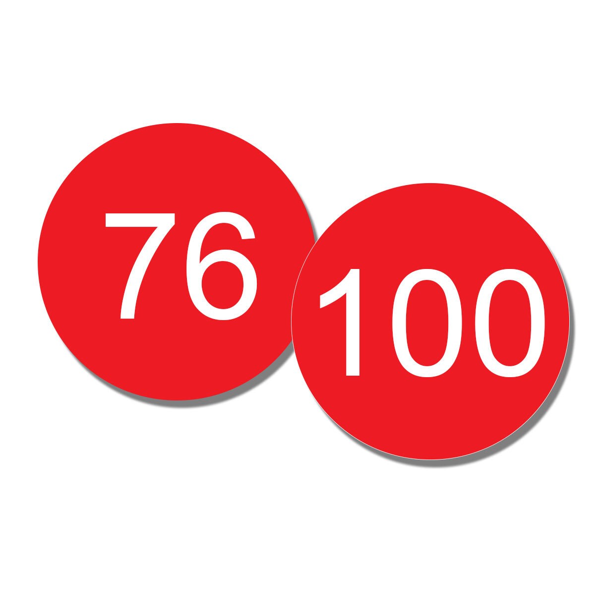 Numbered Vinyl Decal Stickers, Red, Circle - Etsy
