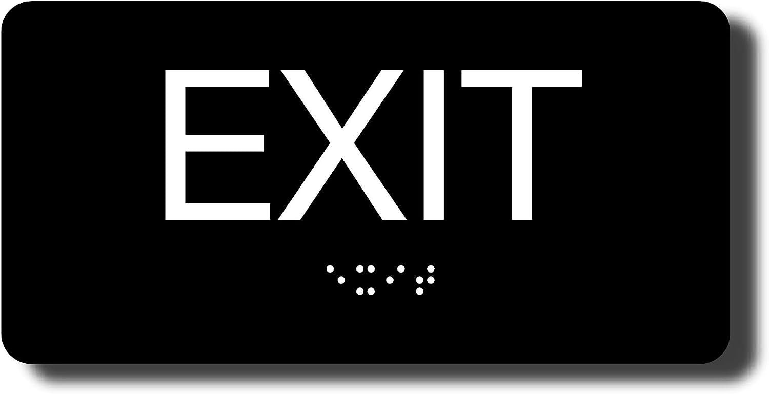 ADA Compliant Exit Sign With Braille 6 X 3 - Etsy