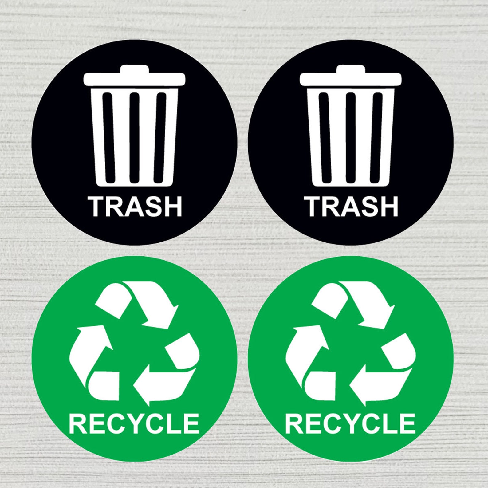 Trash & Recycle Vinyl Decal Sticker Signs - Etsy