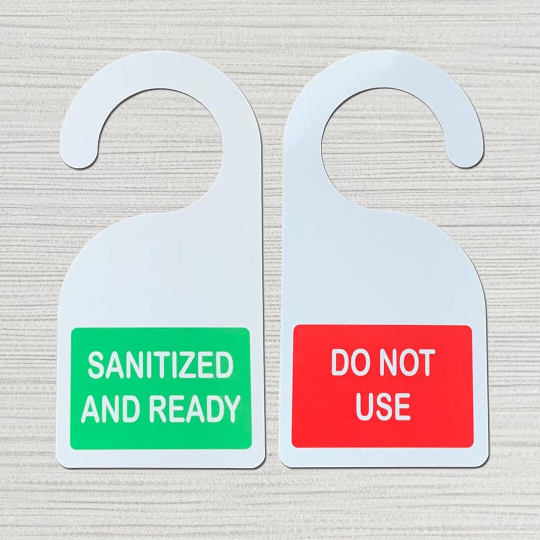 Sanitized/do Not Use Hanging Door Sign - Etsy