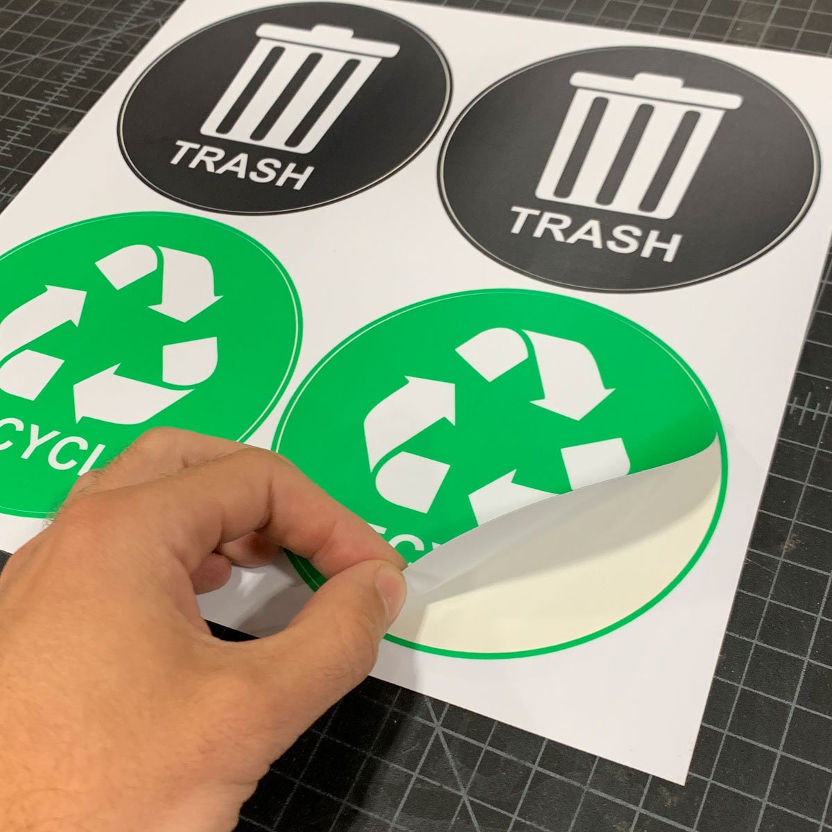 Trash & Recycle Vinyl Decal Sticker Signs - Etsy