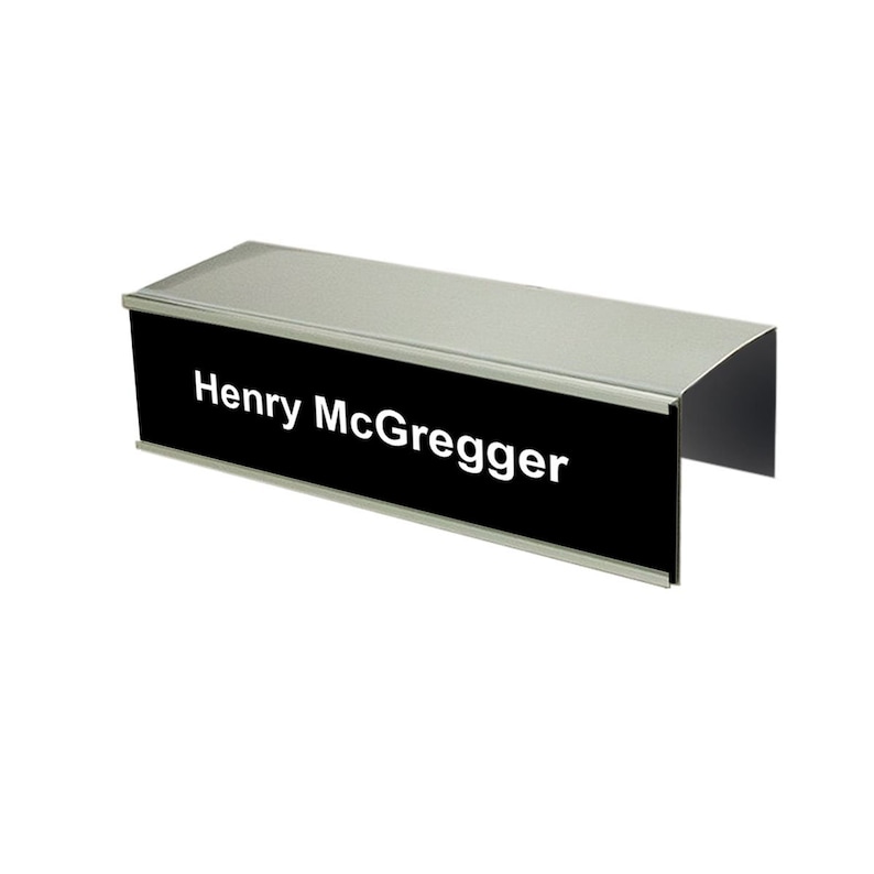 Custom Cubicle Nameplate Holder: 8"x2" Aluminum Frame With Plastic ...