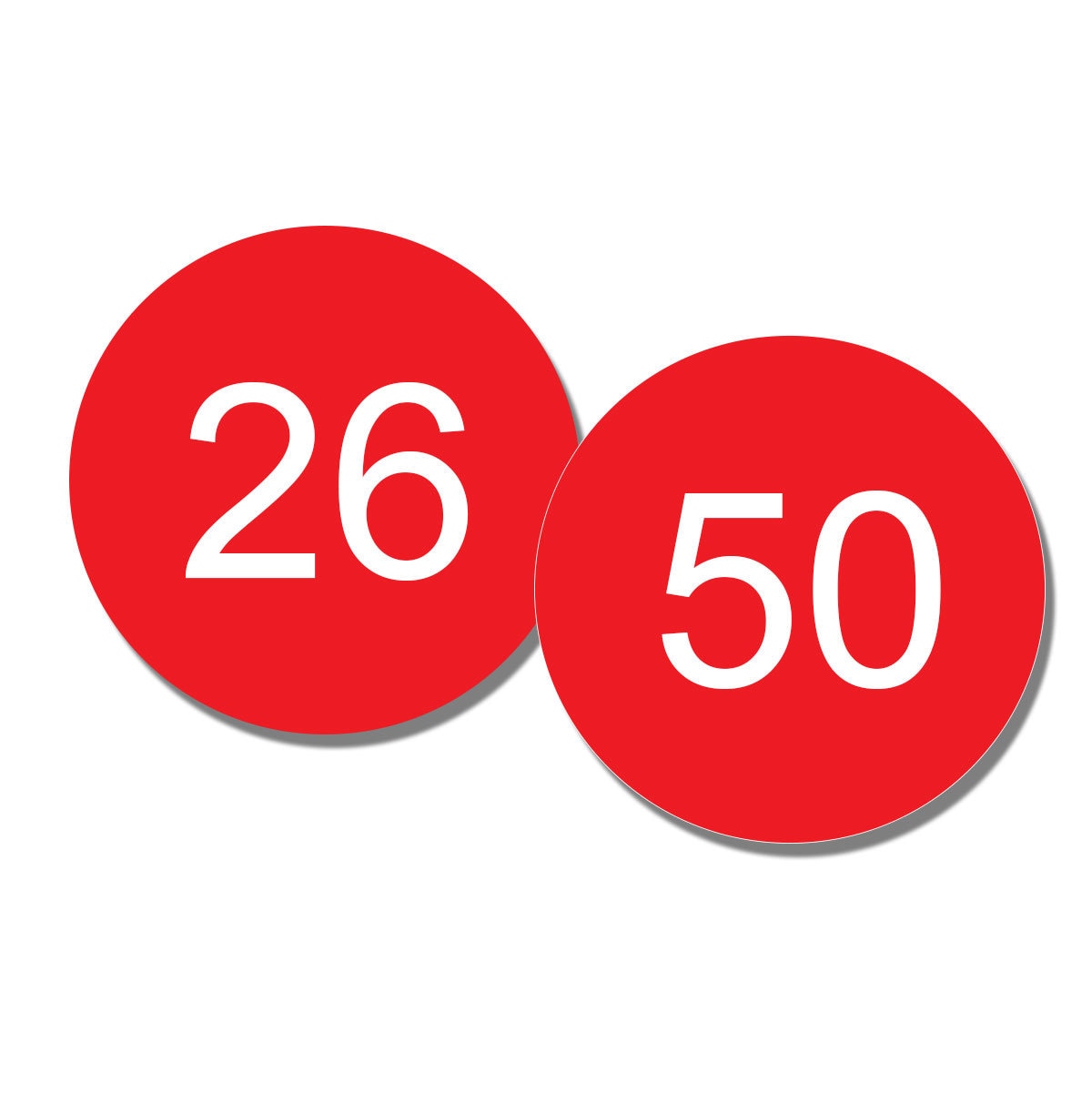 Numbered Vinyl Decal Stickers, Red, Circle - Etsy