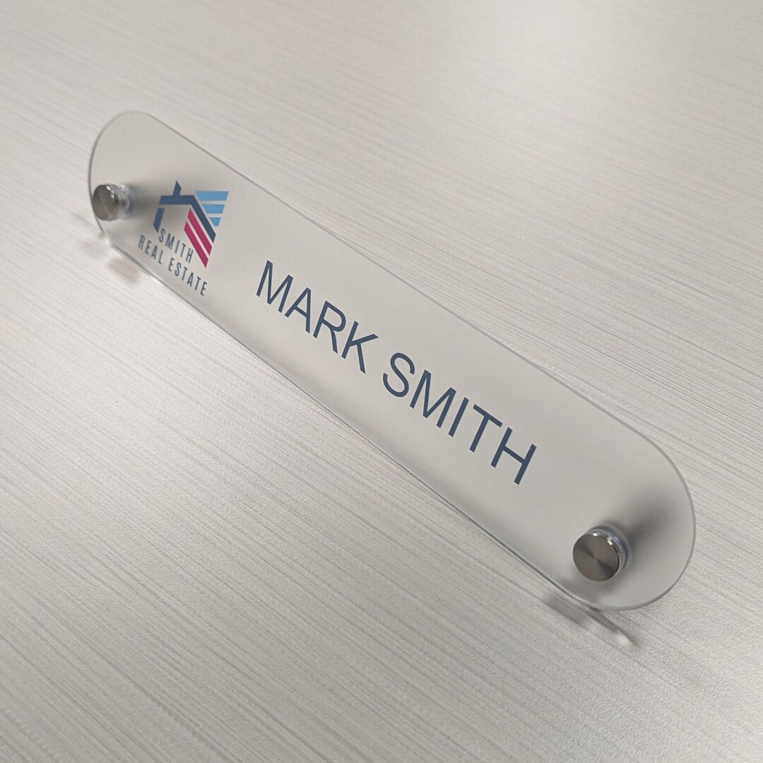 Acrylic Desktop Name Plates – Oblong - 8"x2" or 10"x2" - Etsy