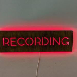 Recording Sign Light, Recording Studio Sign, Recording Light up Sign ...