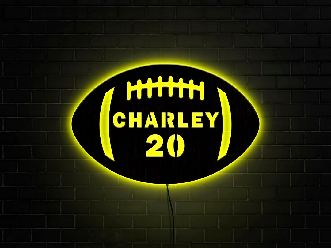Personalized Football Sign, Custom Football Gift, Football Neon Sign ...