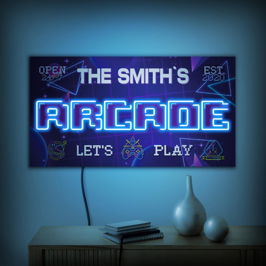 Arcade Led Sign, Custom Arcade Neon Sign, Personalized Arcade Sign ...