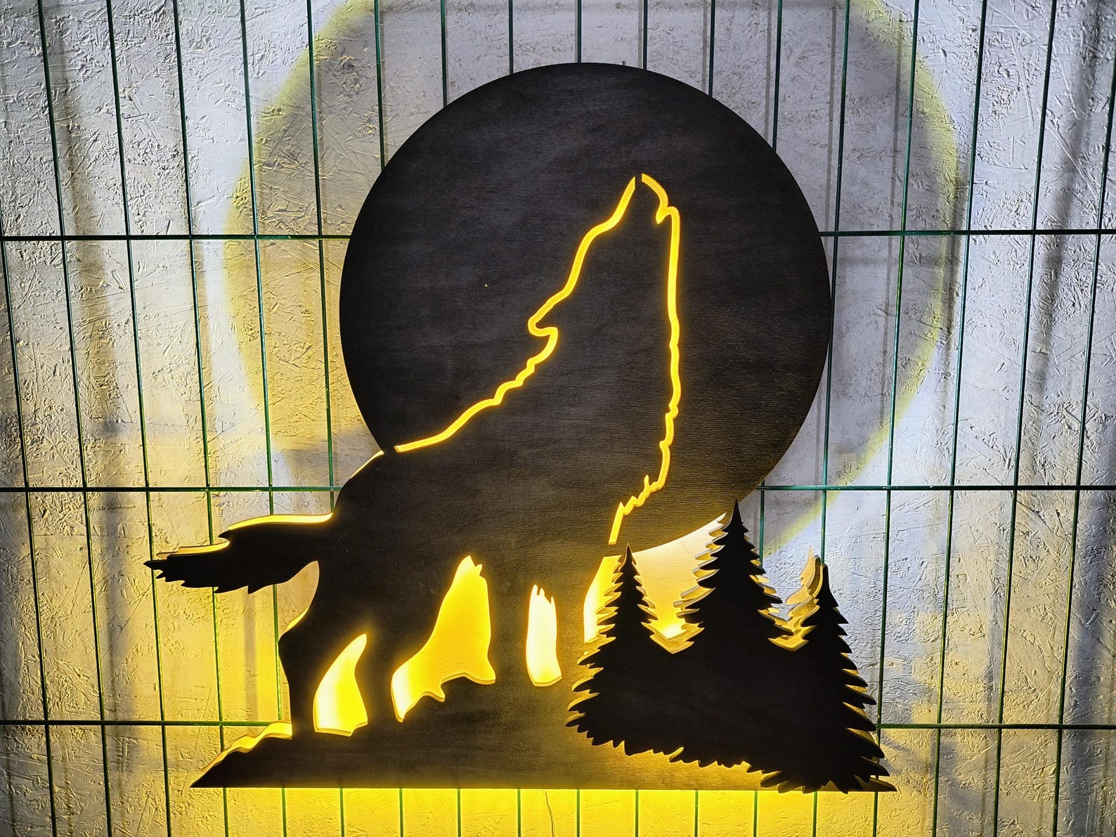 Wolf Neon Sign, Wolf Led Sign, Wolf and Moon Wall Art With Led, Wolf ...