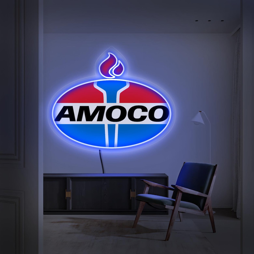 Amoco Neon Sign, Oil Neon Sign, Amoco Logo, Petrol Neon Sign, Amoco ...