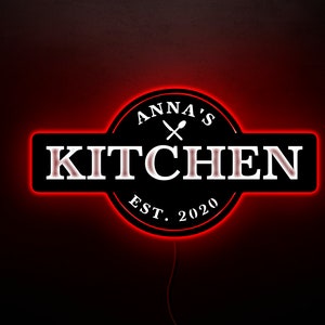 Kitchen Neon Sign, Kitchen Name Sign, Kitchen Led Sign, Kitchen Led ...