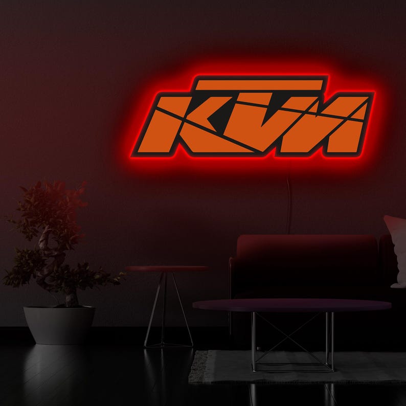 KTM Led Sign, KTM Logo, KTM Neon Sign, Motorcycle Neon Sign, Garage ...
