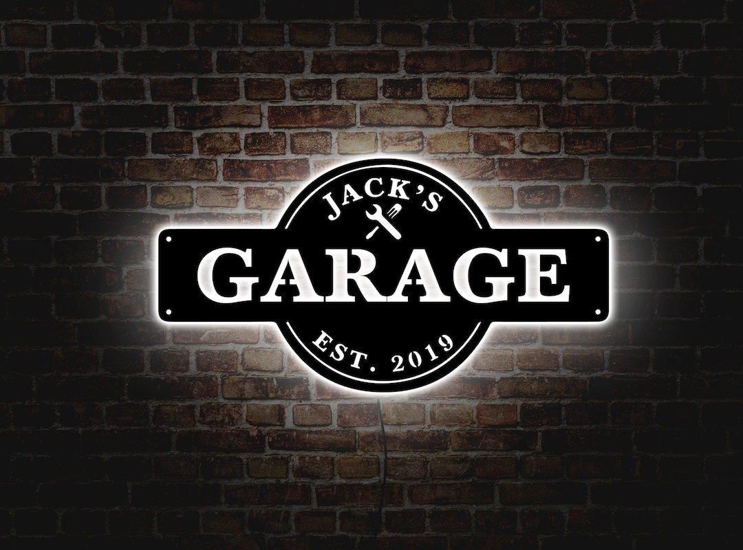 Garage Neon Sign, Custom Garage Sign, Personalized Garage Sign, Garage ...