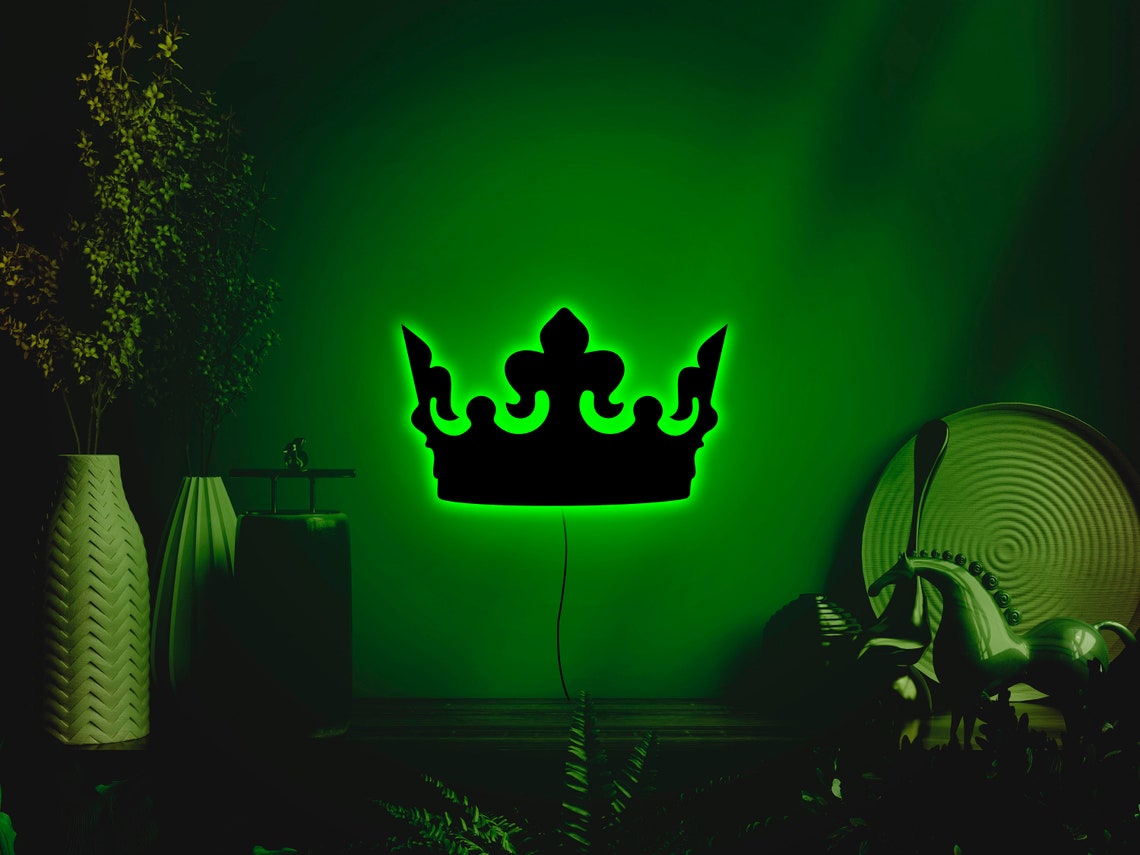 Crown Led Sign Crown Led Light Crown Neon Sign Crown Night - Etsy