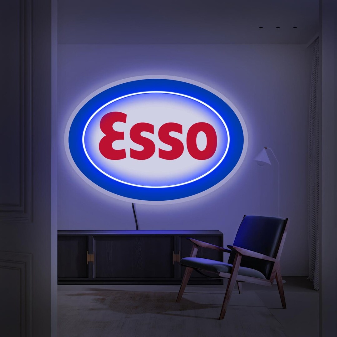 Esso Led Sign, Oil Neon Sign, Esso Logo Lighted, Petroleum Neon Sign ...