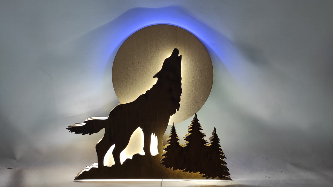 Wolf Neon Sign, Wolf Wall Decor, Wolf Led Sign, Wolf Wall Art, Led Wolf ...