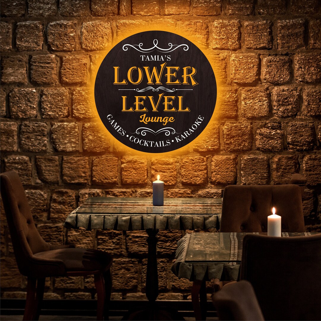 Custom Bar Sign Led, Light up Bar Sign for Home Bar, Cocktail Bar Sign ...