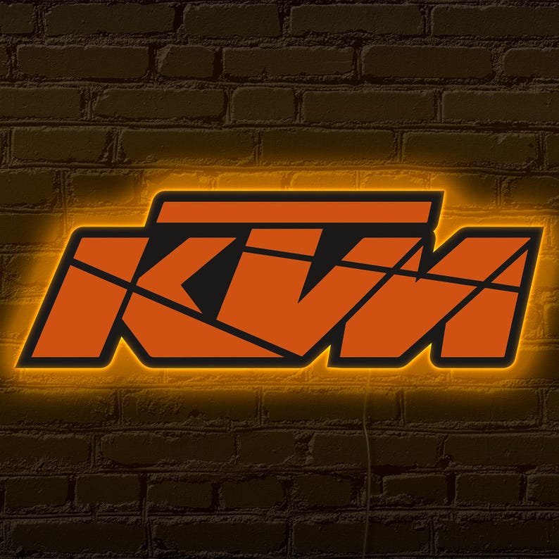 KTM Led Sign, KTM Logo, KTM Neon Sign, Motorcycle Neon Sign, Garage ...