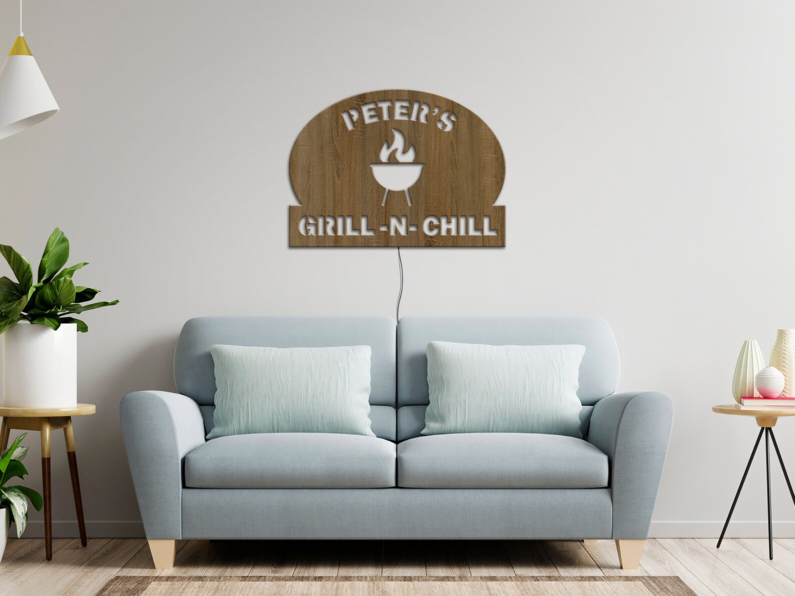 Custom Lighted Sign Personalized Bbq Sign LED Grilling - Etsy