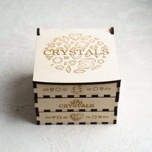 Crystal Box With Lid, Jewelry Collection Box Adjustable, Pine Wood ...