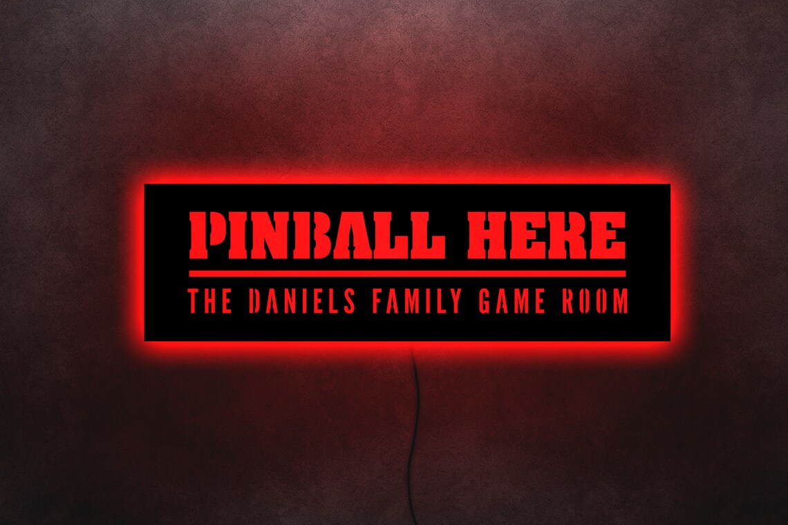 Pinball Neon Sign, Pinball Led Sign, Pinball Light, Pinball Here Sign ...