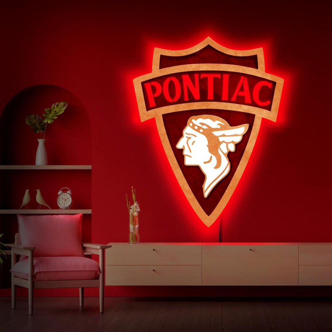 Pontiac Led Sign, Vintage Pontiac Sign, Pontiac Logo Neon, Retro ...