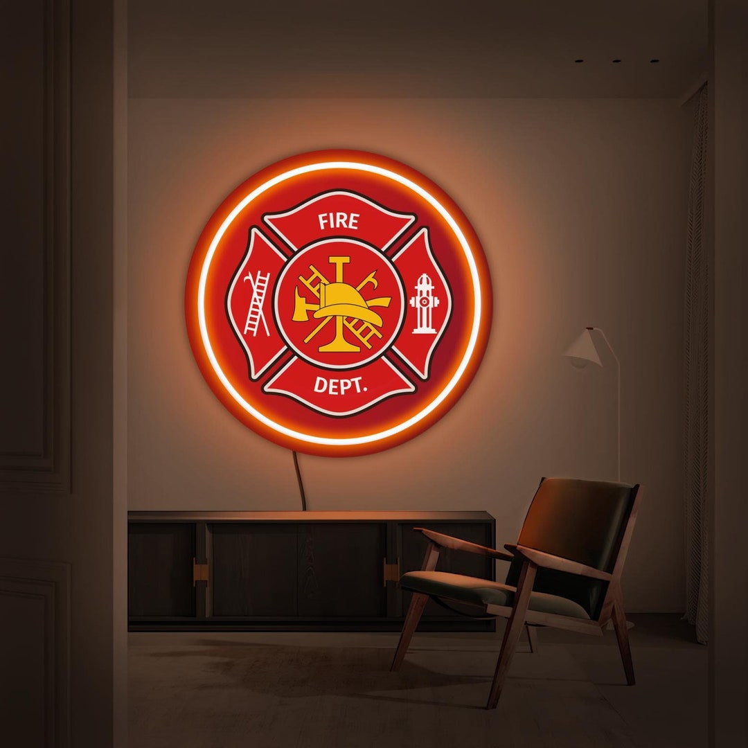 Fire Department Neon Sign, Fire Station Led Sign, Fire Department Logo ...