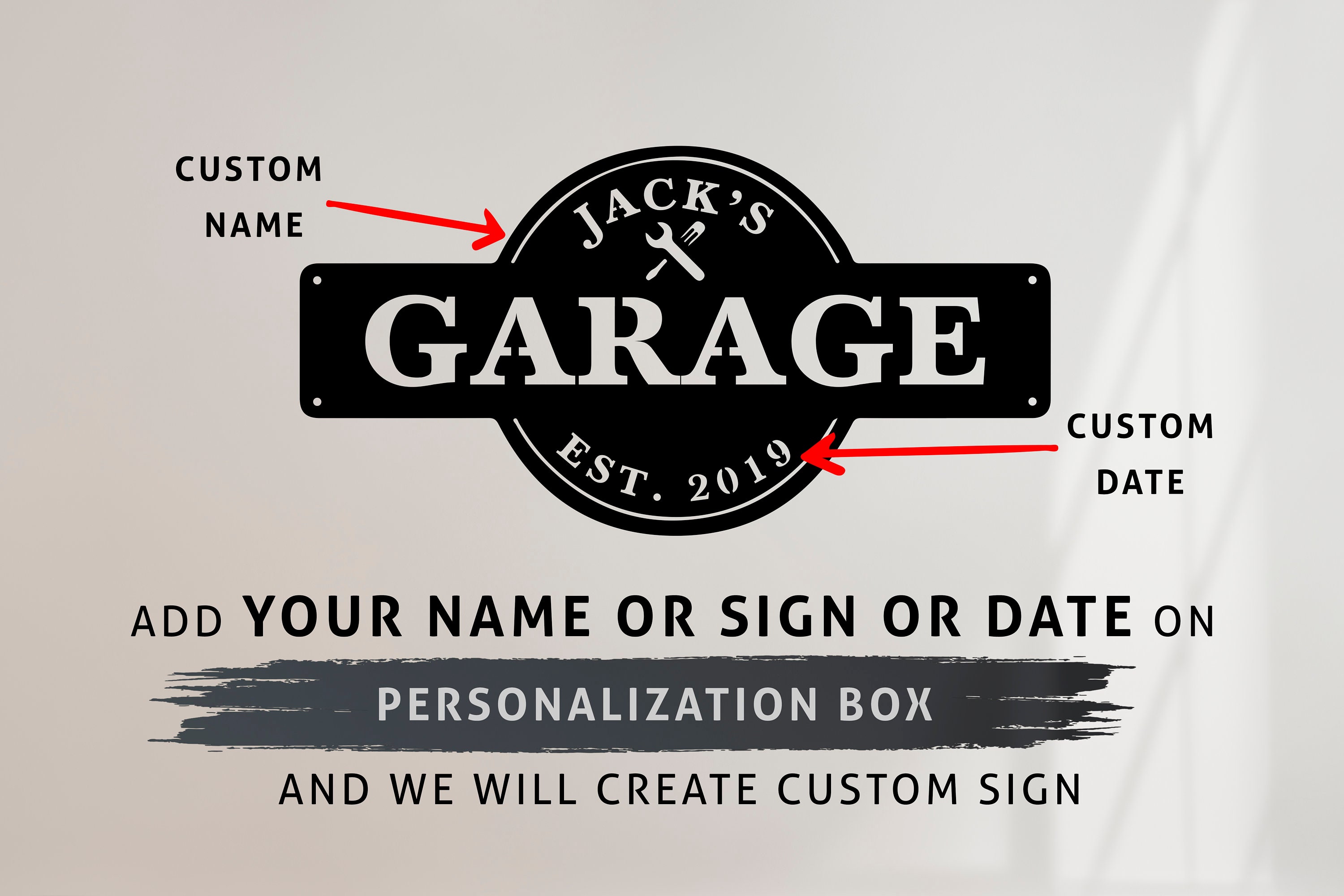 Neon Garage Sign Personalized Garage Sign Custom Garage Name | Etsy