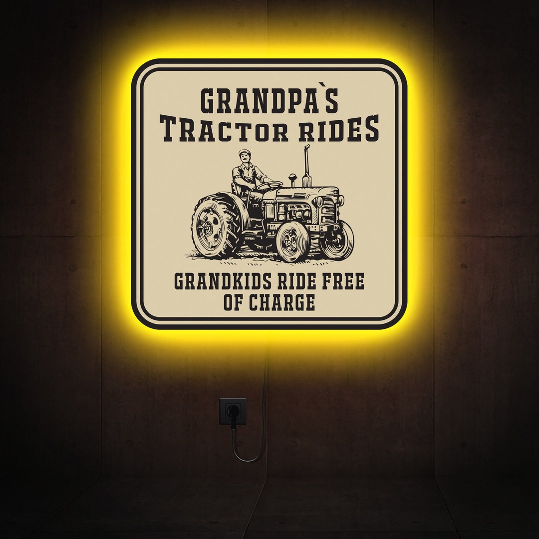 Custom Tractor Neon Sign, Tractor Led Sign, Tractor Rides Sign ...
