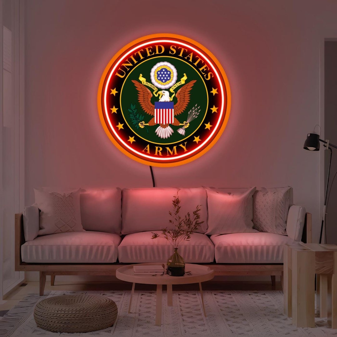 United States Army Neon Sign, US Army Led Sign, Military Neon, US Army ...