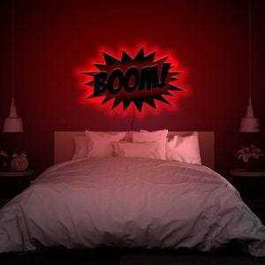 Boom Led Sign, Boom Led Light, Boom Neon Sign, Led Sign, Led Light ...