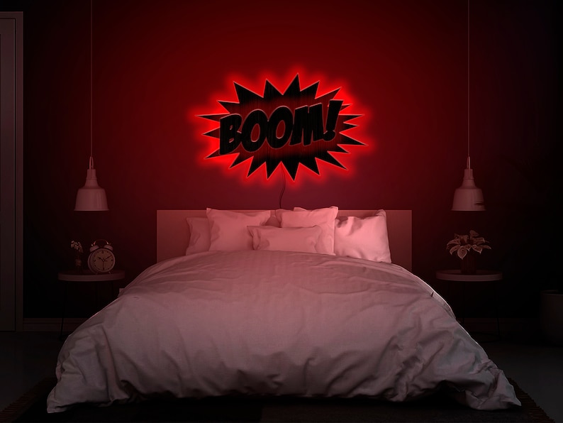Boom Led Sign Boom Led Light Boom Neon Sign Led Sign Led - Etsy