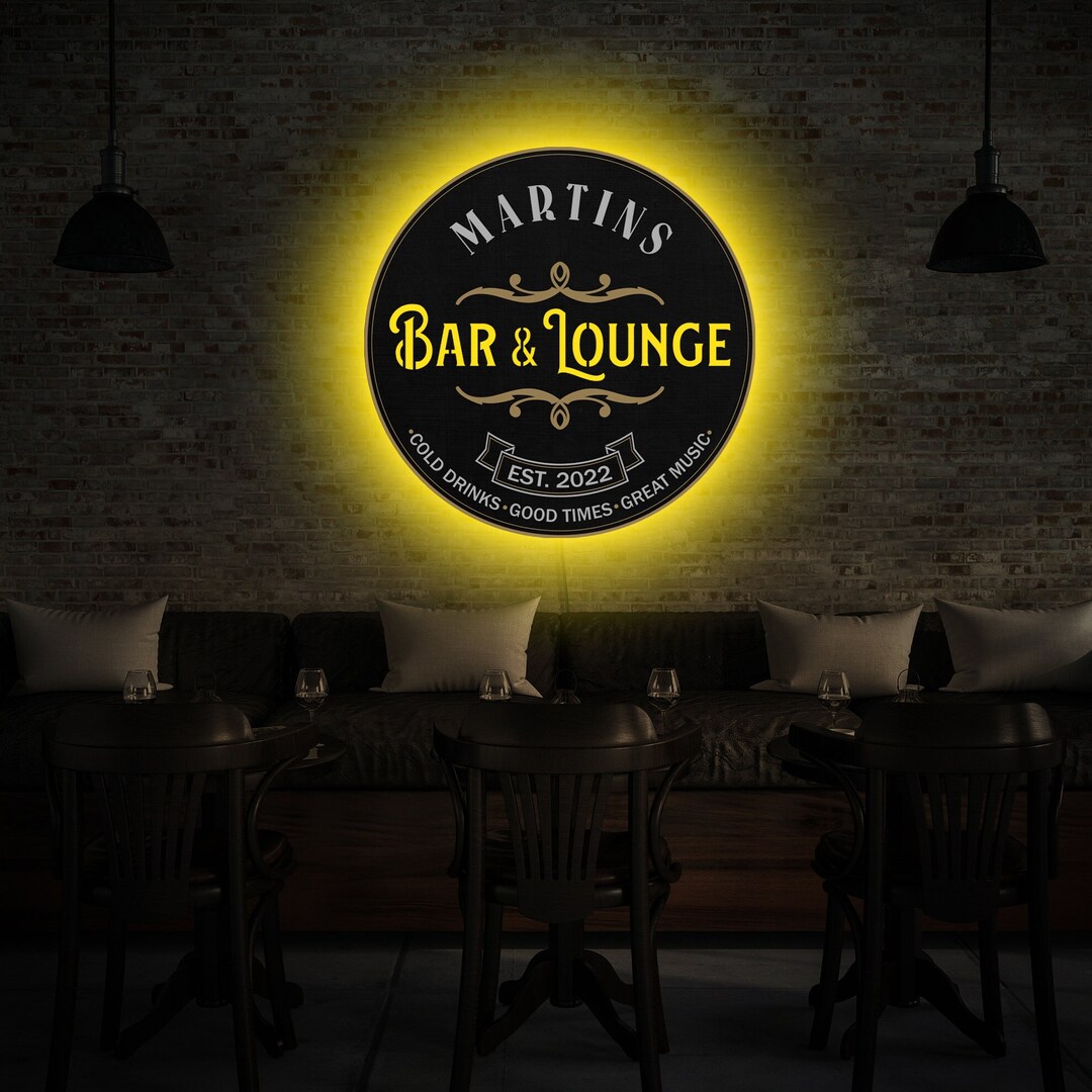 Custom Bar Sign, Bar and Lounge Sign, Personalized Bar Sign, Lounge ...