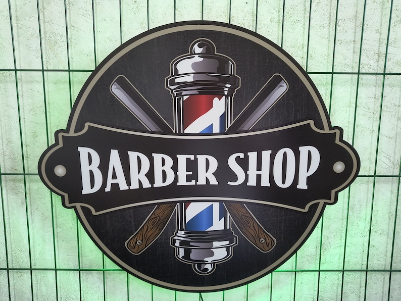 Barber Shop Neon Sign, Custom Barber Sign, Personalized Barber Sign ...