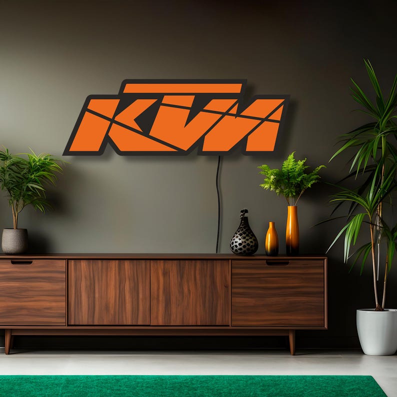 KTM Led Sign, KTM Logo, KTM Neon Sign, Motorcycle Neon Sign, Garage ...