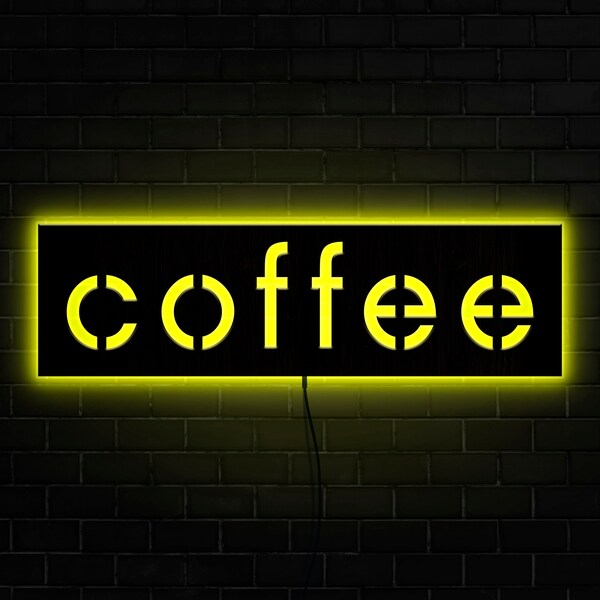 Light up Coffee Sign - Etsy