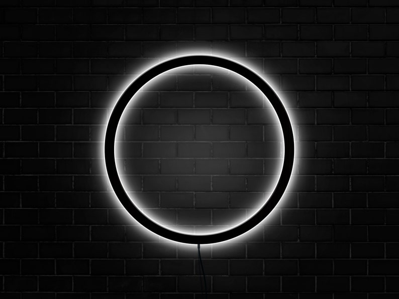 Circle Led Light Circle Led Neon Sign Circle Neon Light | Etsy