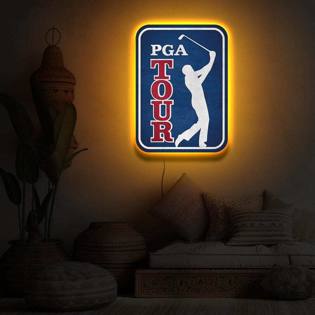 PGA Tour Neon Sign, PGA Tour Logo Sign, Pga Tour Wooden Sign, Pga Tour ...