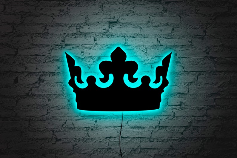 Crown Led Sign Crown Led Light Crown Neon Sign Crown Night - Etsy