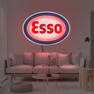 Esso Led Sign, Oil Neon Sign, Esso Logo Lighted, Petroleum Neon Sign ...
