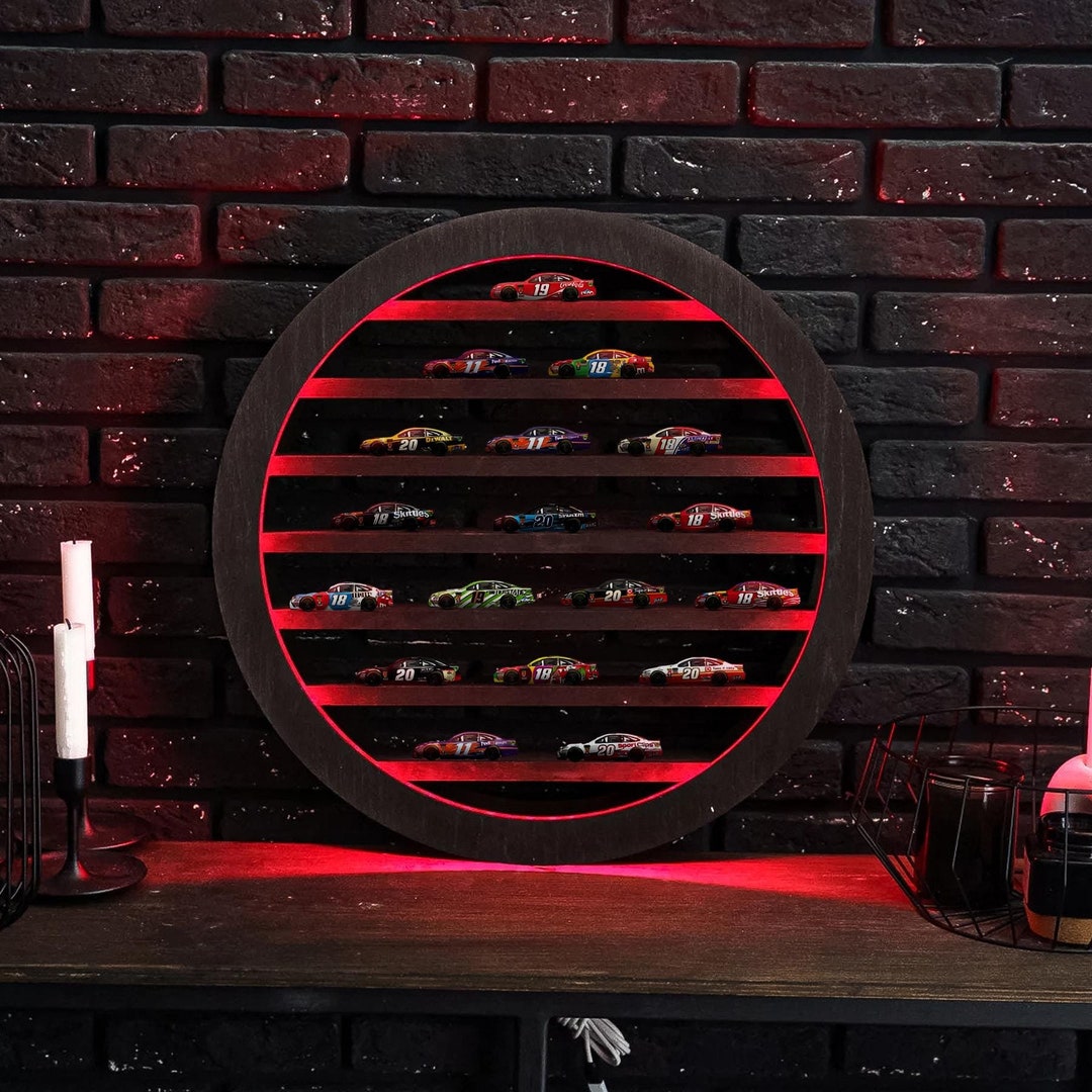 Toy Car Display Shelf, Toy Car Storage With Light, Toy Car Organizer ...
