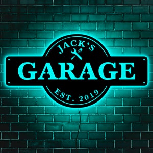 Garage Led Sign Garage Sign Personalize Garage Led Light - Etsy