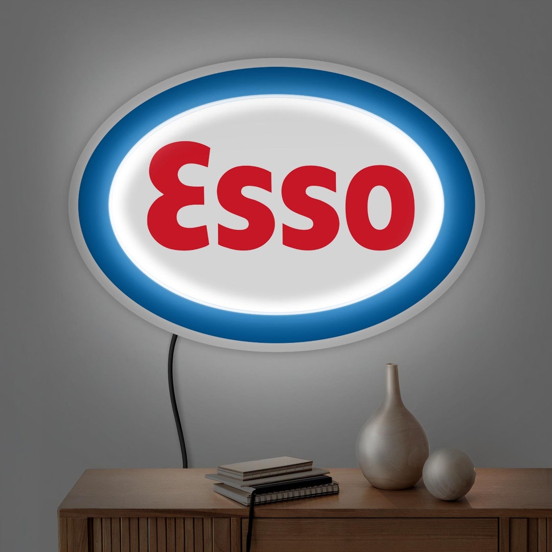 Esso Neon Sign, Oil Neon Sign, Esso Logo, Petrol Neon Sign, Esso Sign ...