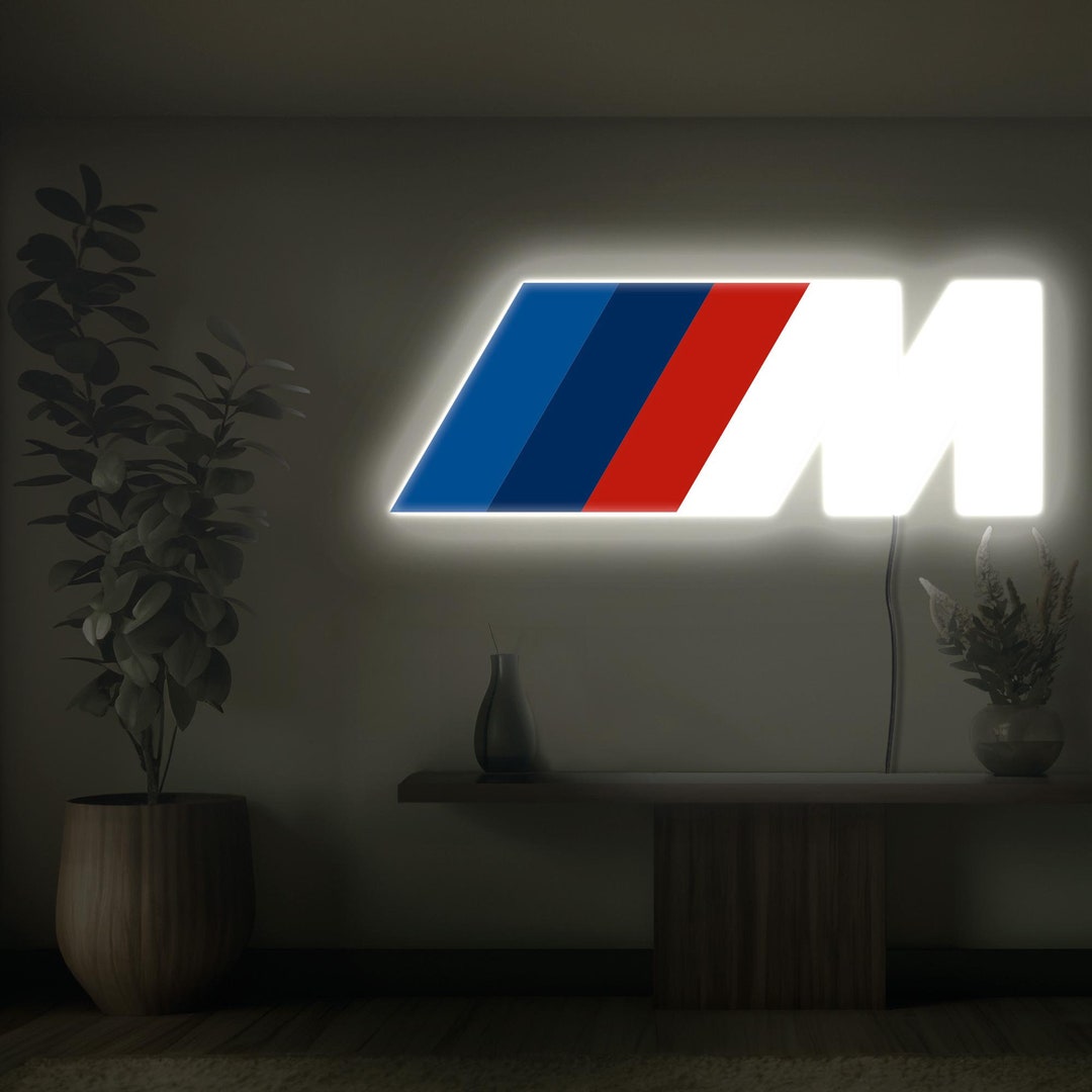 M Logo Neon Sign, M Logo Led Sign, Car Logo Neon Sign, M Logo Gift, Garage Neon Sign, Car Logo ...
