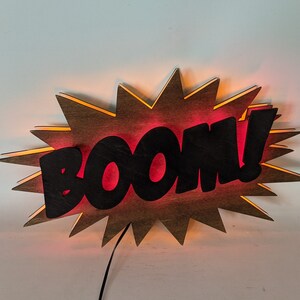 Boom Led Sign, Boom Led Light, Boom Neon Sign, Led Sign, Led Light ...