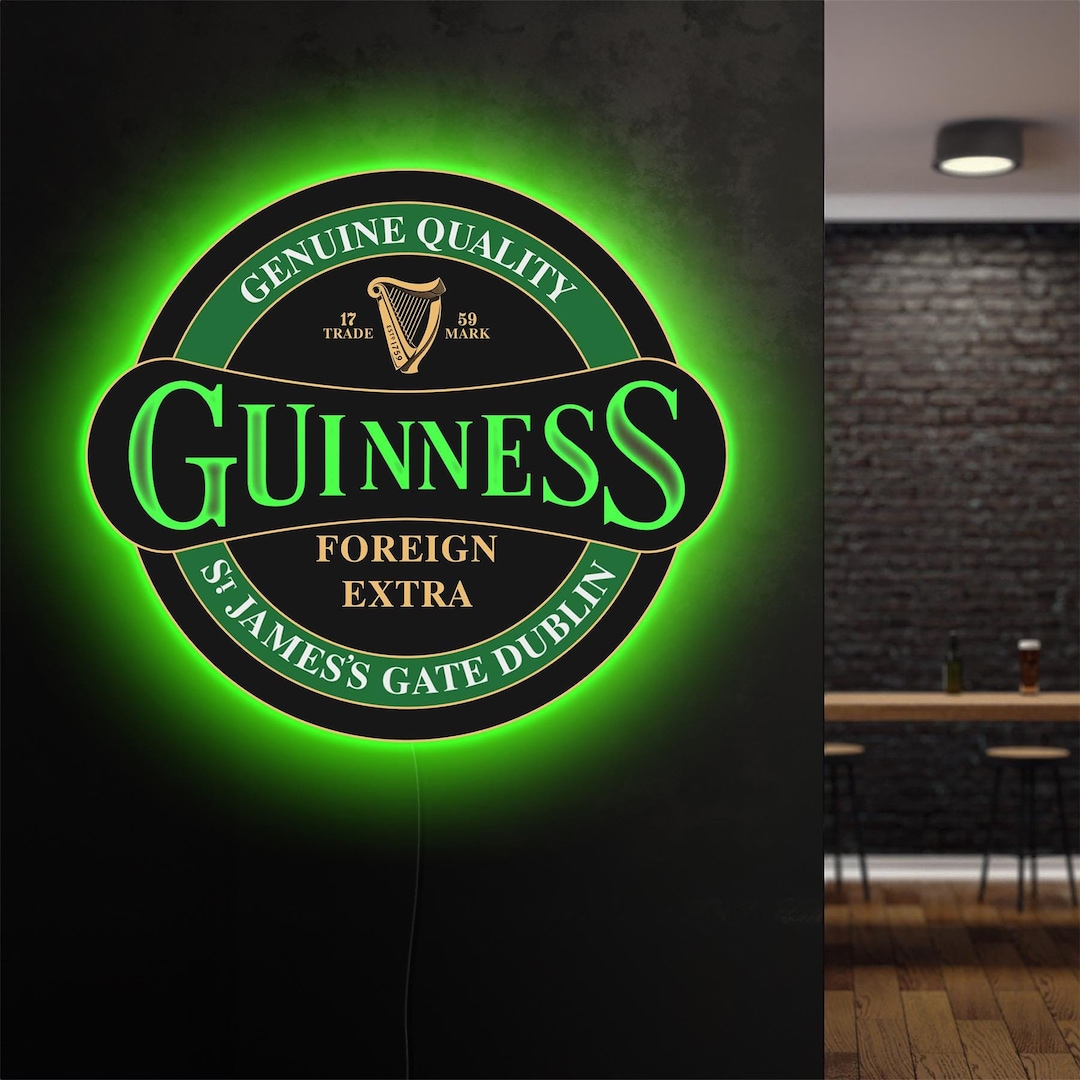 Guinness Neon Sign, Guinness Led Sign, Guinness Light Sign, Guinness ...